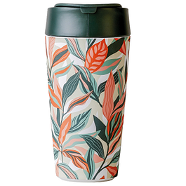 PLA/Plant - Bioloco Beker to Go - Bladeren in Groen en Oranje- 420ml van chic.mic kopen ...