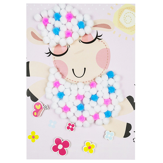 Knutselset Kind 3+ - Schaap Cartoon - Pompoms Vorm Plakken - Hobby ...