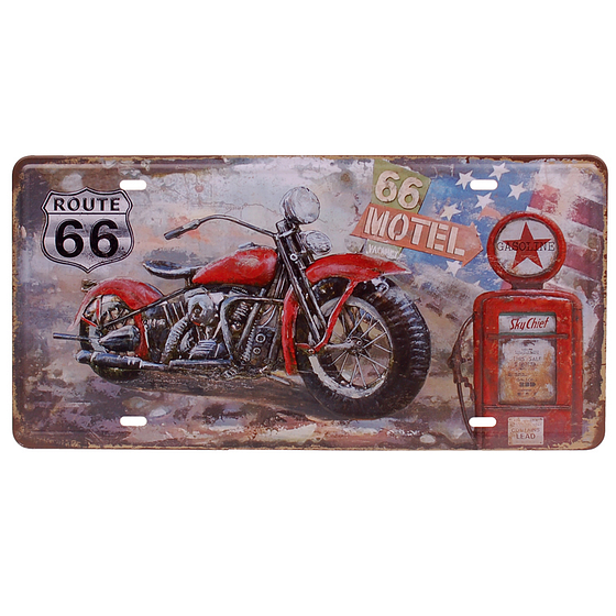 Amerikaans nummerbord - Route 66 Motor Rood Motel - Metalen bord 15x30 ...