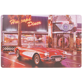 Metalen plaatje - Rode auto "Diner" kopen? Bestel Metalen plaatje ...